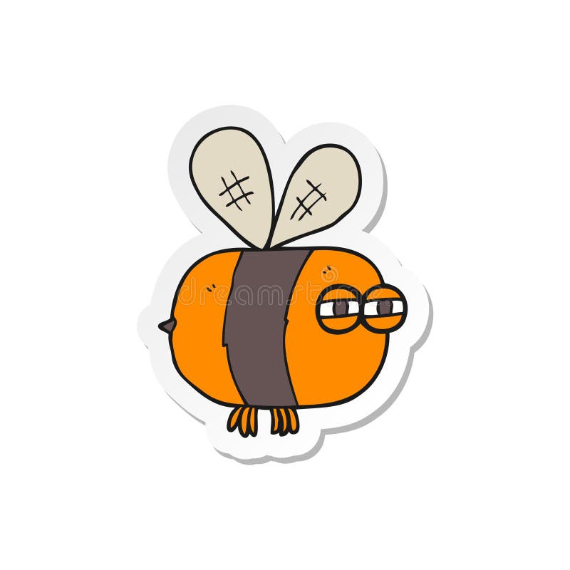 Sticker of a Cartoon Angry Bee Stock Vector - Illustration of crazy ...