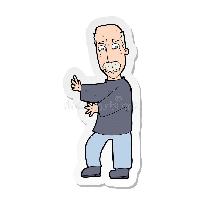 Sticker of a Cartoon Angry Old Man Stock Vector - Illustration of ...