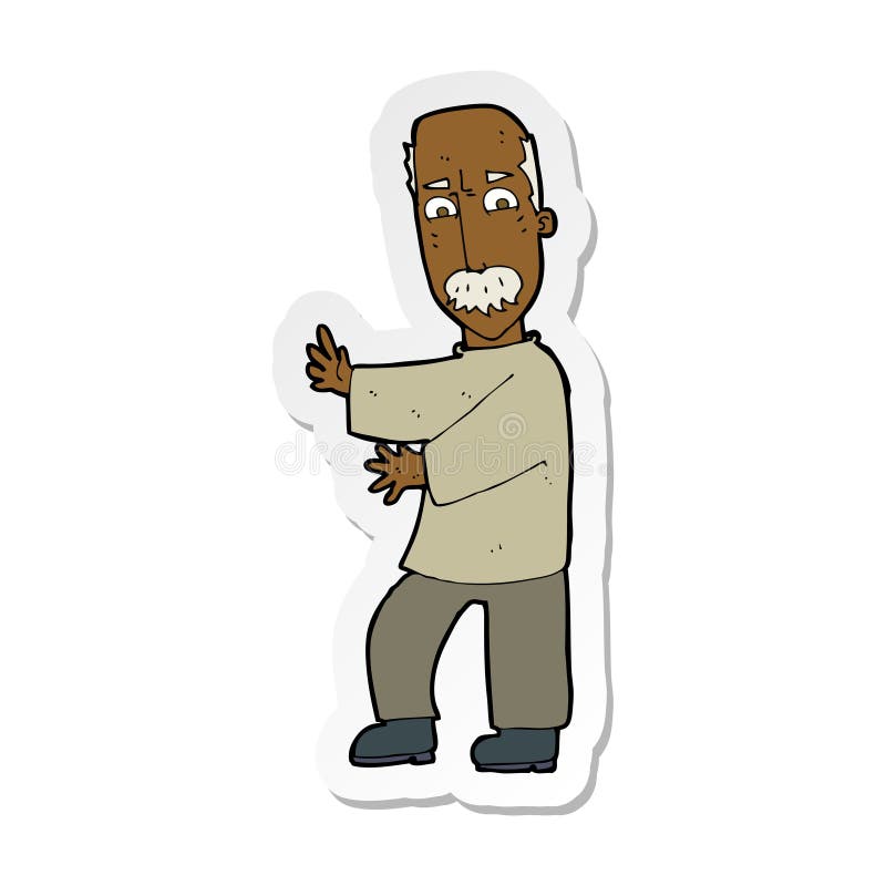 Sticker of a Cartoon Angry Old Man Stock Vector - Illustration of sign ...