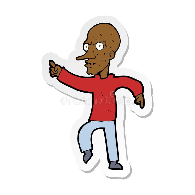 Sticker of a Cartoon Angry Old Man Stock Vector - Illustration of angry ...