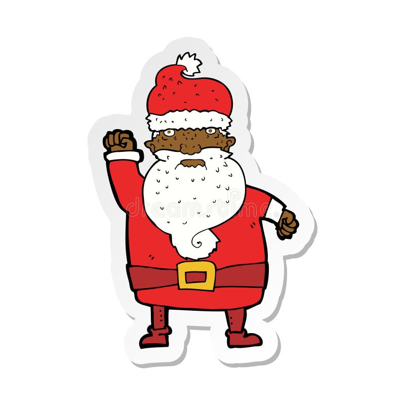 Sticker of a Cartoon Angry Santa Claus Stock Vector - Illustration of ...