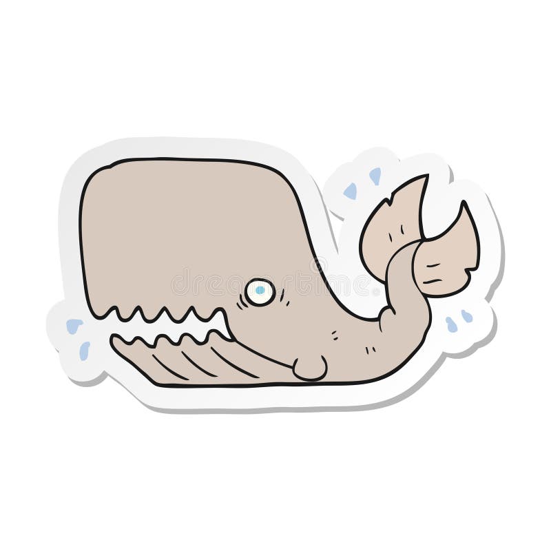 Sticker of a Cartoon Angry Whale Stock Vector - Illustration of whale ...