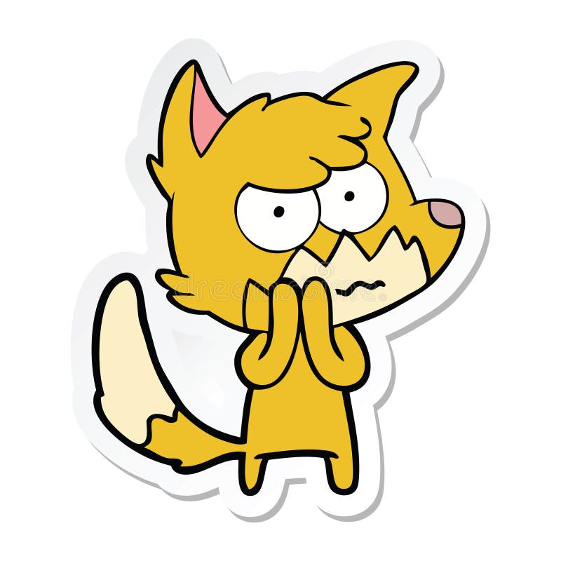 Sticker of a Cartoon Annoyed Fox Stock Vector - Illustration of doodle ...