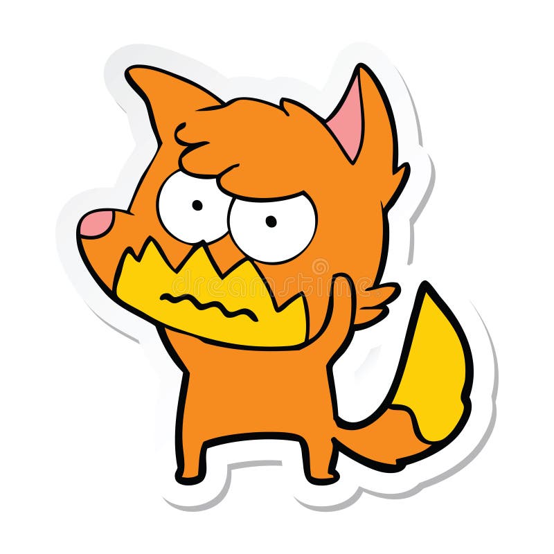 Sticker of a Cartoon Annoyed Fox Stock Vector - Illustration of annoyed ...