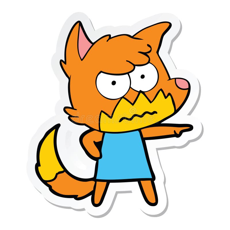 Sticker of a Cartoon Annoyed Fox Stock Vector - Illustration of anxious ...