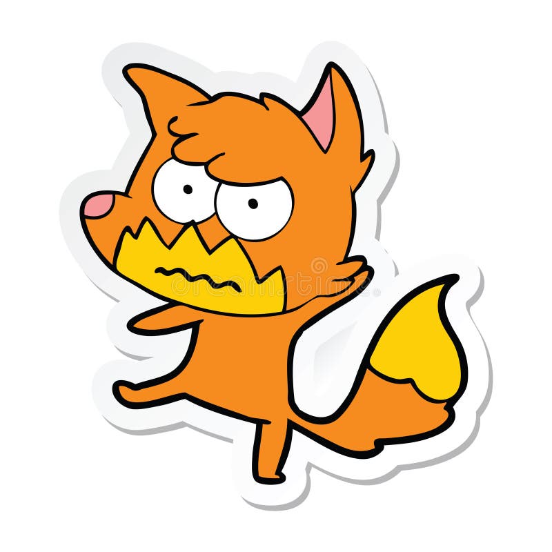 Sticker of a Cartoon Annoyed Fox Stock Vector - Illustration of worried ...