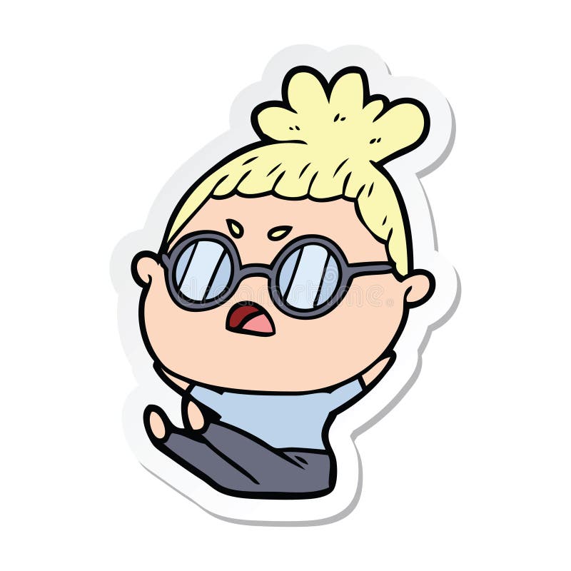 Sticker of a Cartoon Annoyed Woman Stock Vector - Illustration of ...