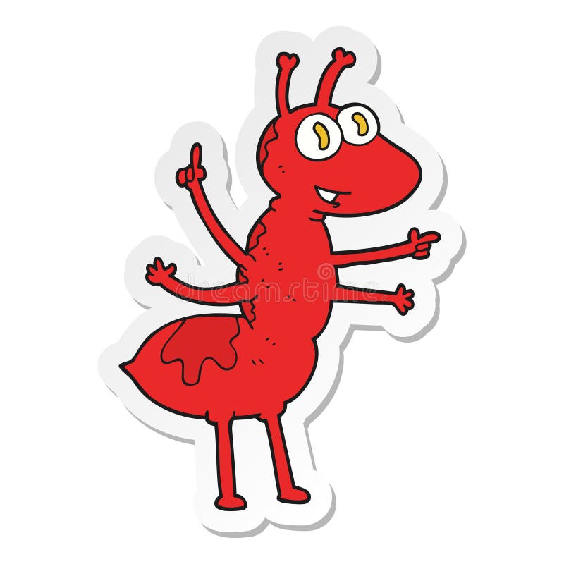 Sticker of a cartoon ant stock vector. Illustration of symbol - 149267280