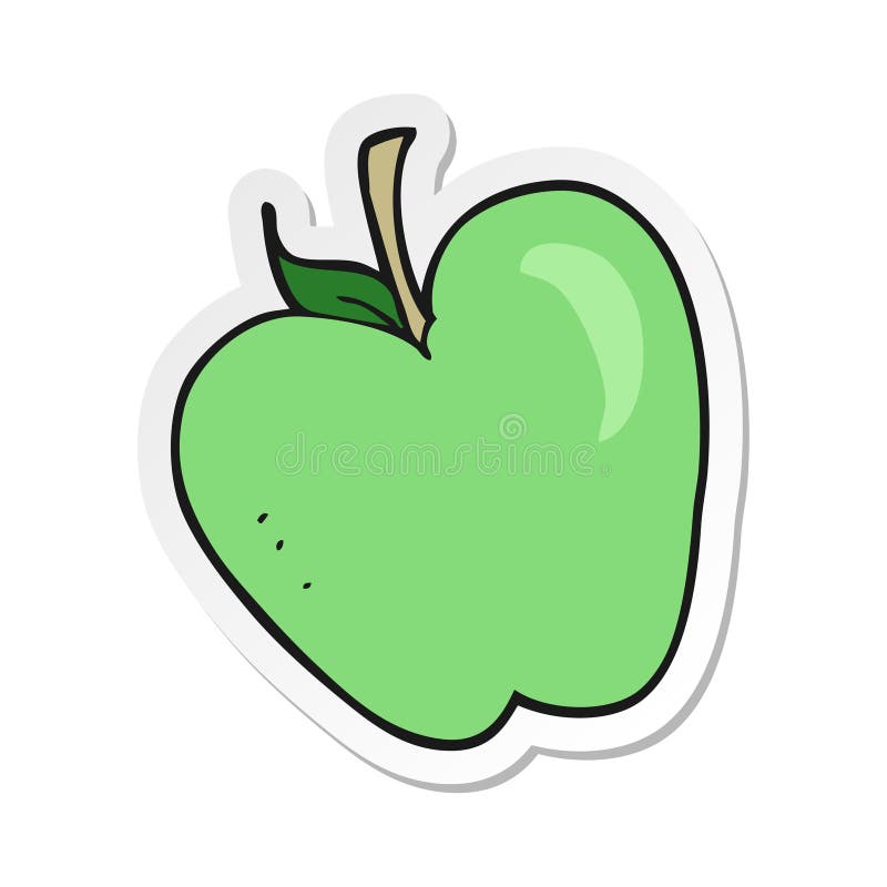 Sticker of a cartoon apple stock vector. Illustration of drawing ...