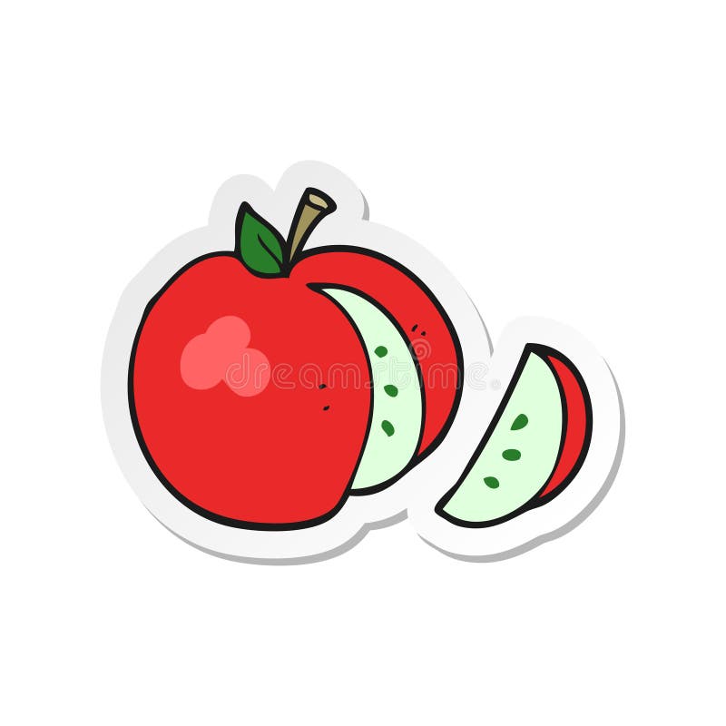 Sticker of a cartoon apple stock vector. Illustration of artwork ...