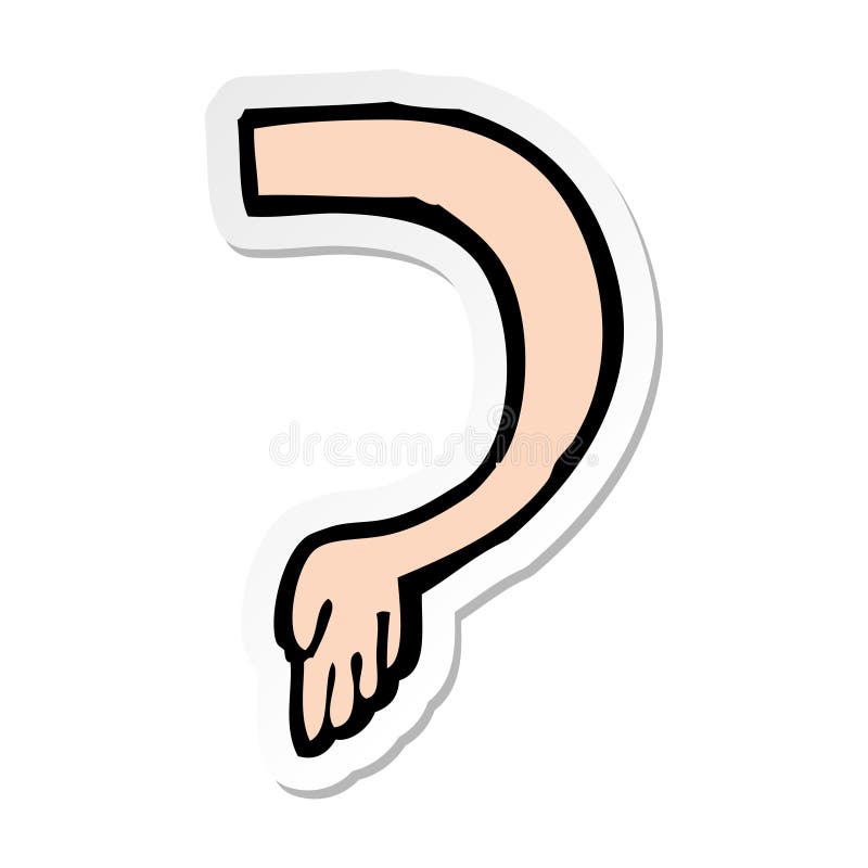 Sticker of a cartoon arm stock vector. Illustration of doodle - 150391565