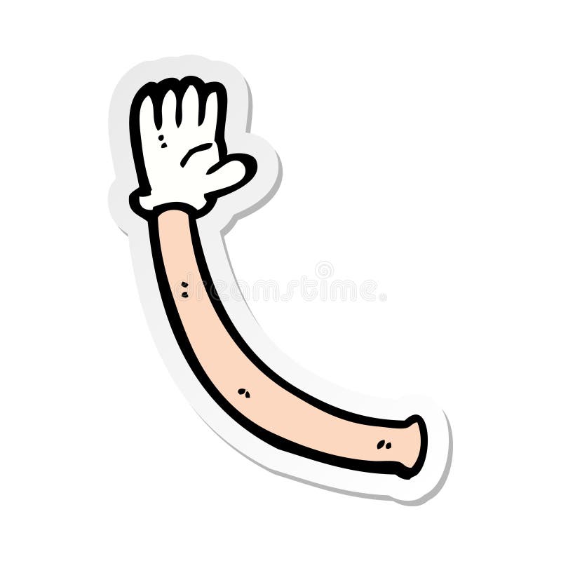Sticker of a cartoon arm stock vector. Illustration of silly - 150427966