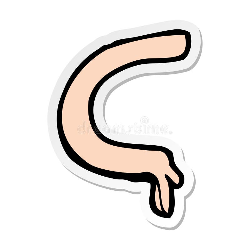 Sticker of a cartoon arm stock vector. Illustration of sticker - 147695106