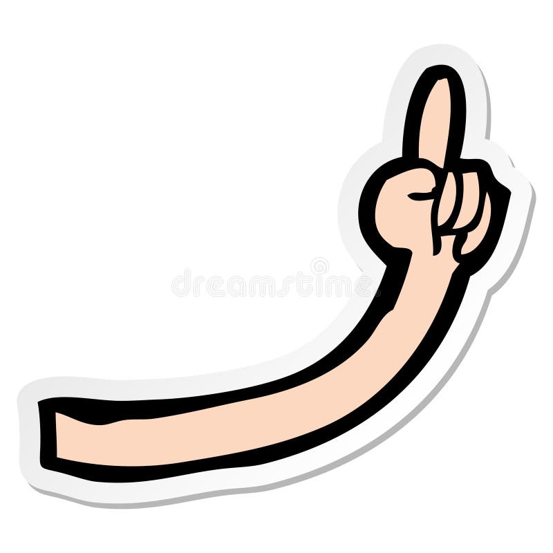 Sticker of a cartoon arm stock vector. Illustration of sticker - 149169348