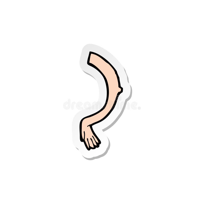 Sticker of a cartoon arm stock vector. Illustration of silly - 149236447