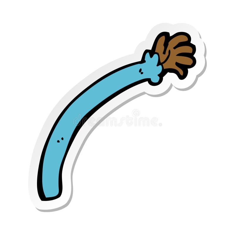 Sticker of a cartoon arm stock vector. Illustration of doodle - 146169016