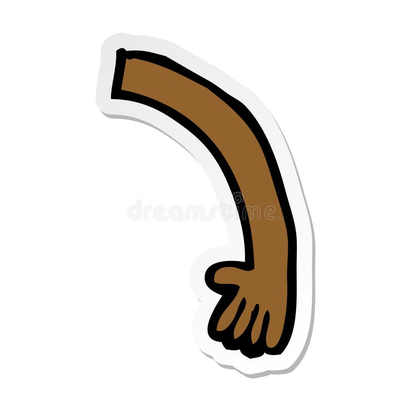 Sticker of a cartoon arm stock vector. Illustration of hand - 146171172