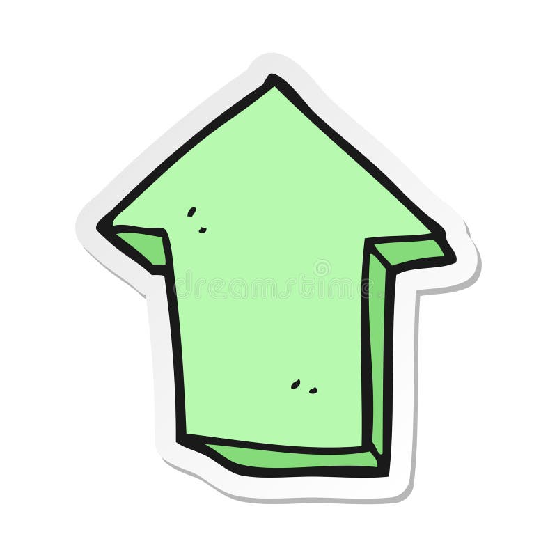 Sticker of a Cartoon Arrow Pointing Stock Vector - Illustration of ...