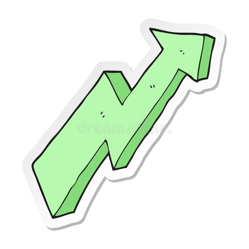 Sticker of a Cartoon Arrow Up Trend Stock Vector - Illustration of ...