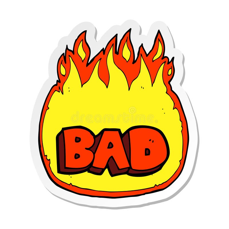 Sticker of a Cartoon Bad Sign Stock Vector - Illustration of character ...
