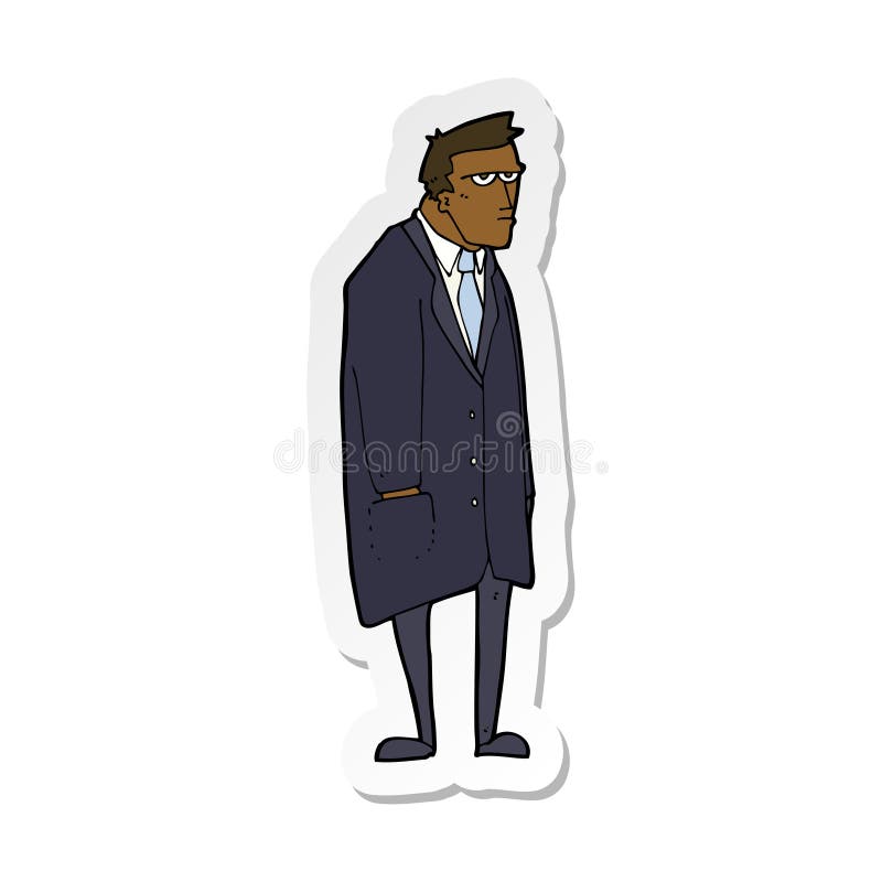 Cartoon Bad Tempered Man with Thought Bubble Stock Illustration ...