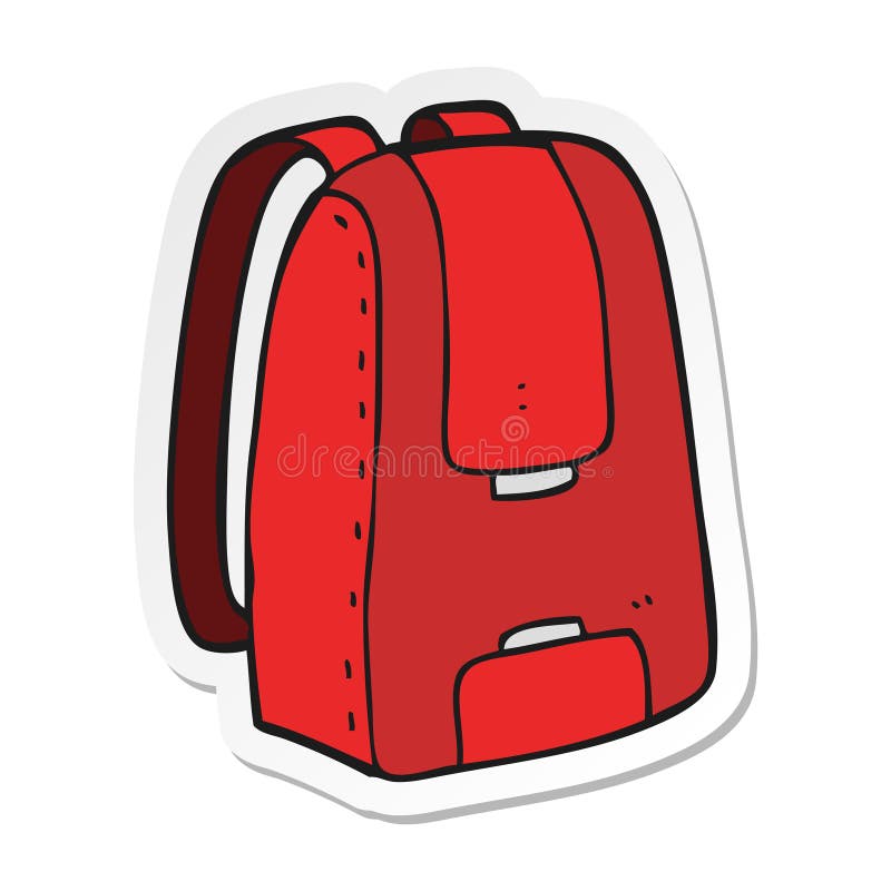 Sticker of a cartoon bag stock vector. Illustration of cute - 147729499