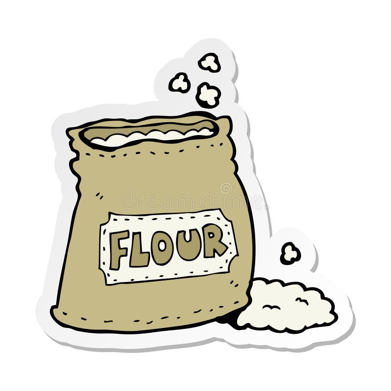 Cartoon bag of flour stock vector. Illustration of rough - 37014808