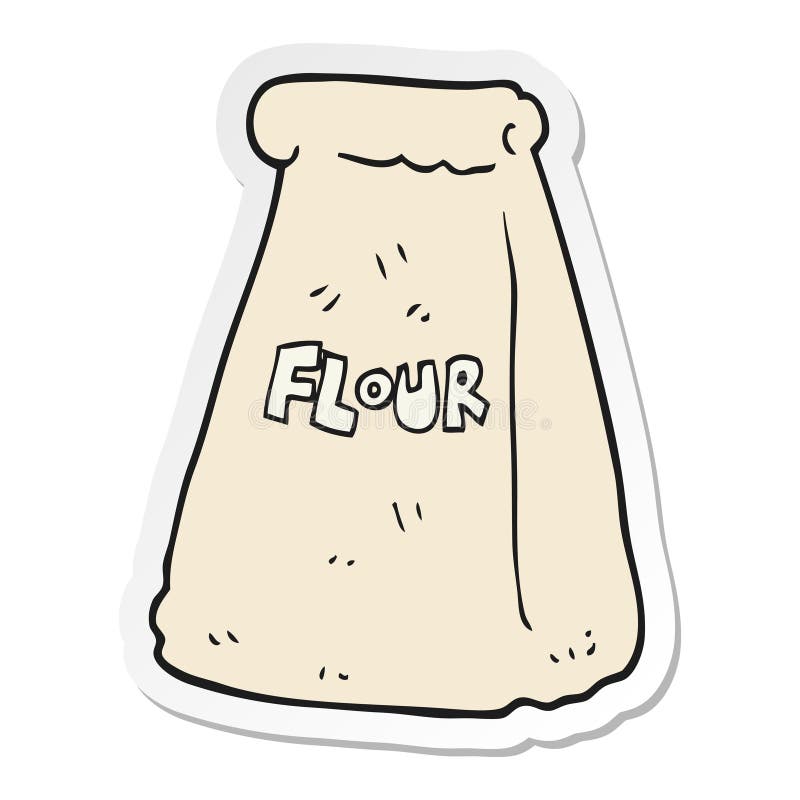 Cartoon bag of flour stock vector. Illustration of doodle - 37014808