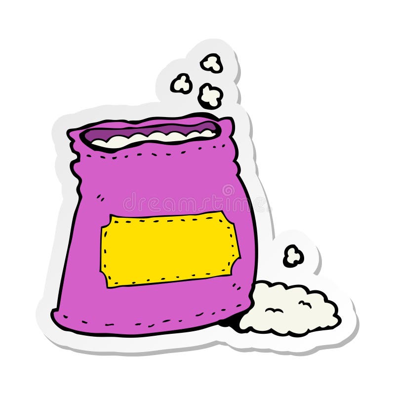 Cartoon bag of flour stock vector. Illustration of cartoon - 37014054