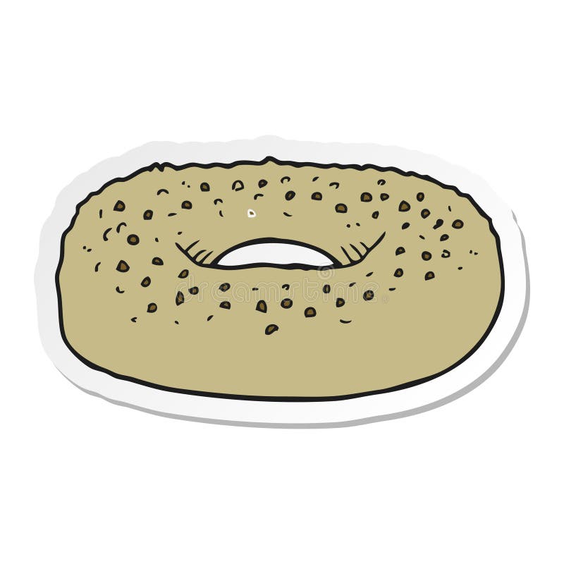 Sticker of a cartoon bagel stock vector. Illustration of quirky - 147730890