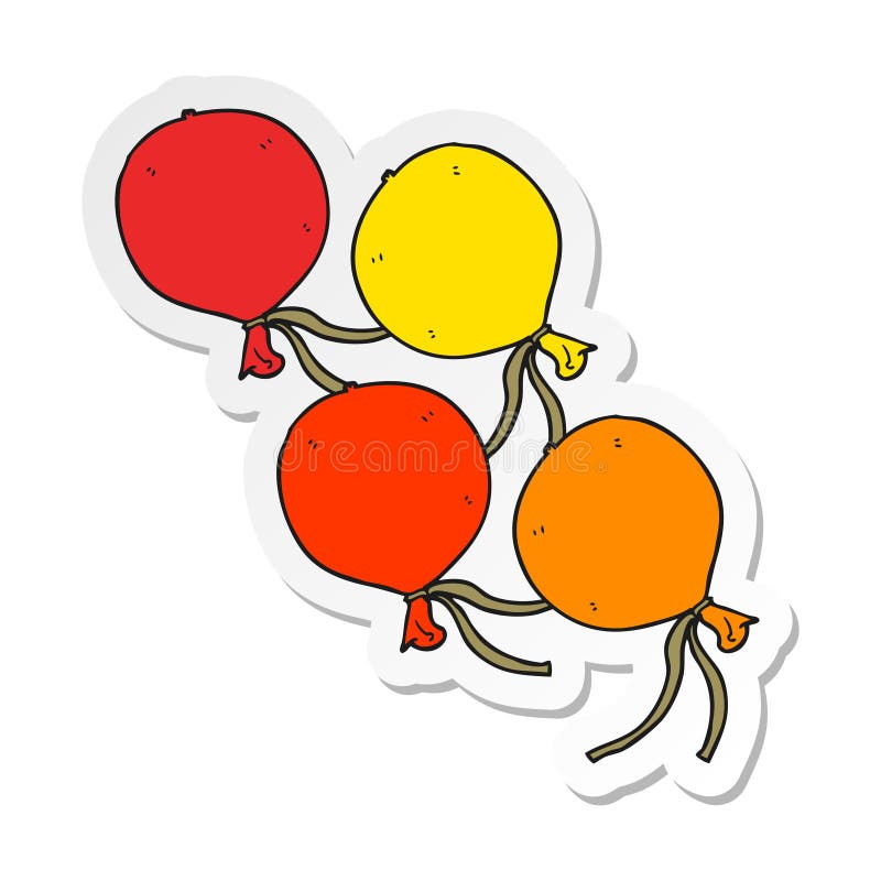 Sticker of a Cartoon Balloons Stock Vector - Illustration of sticker ...