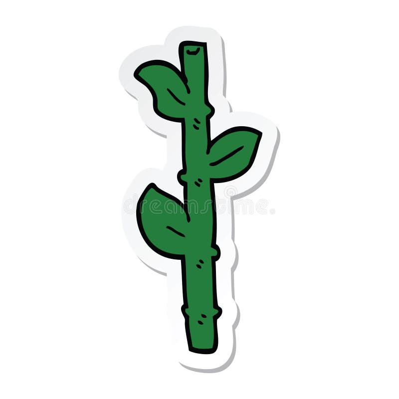 Sticker of a Cartoon Bamboo Stock Vector - Illustration of drawn ...