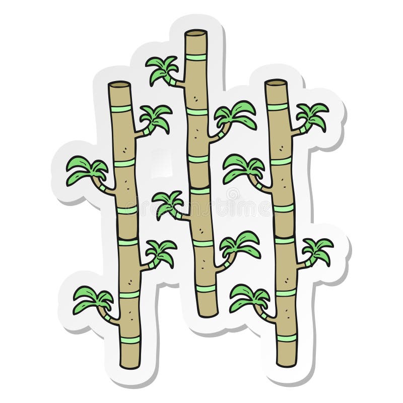 Sticker of a Cartoon Bamboo Stock Vector - Illustration of freehand ...