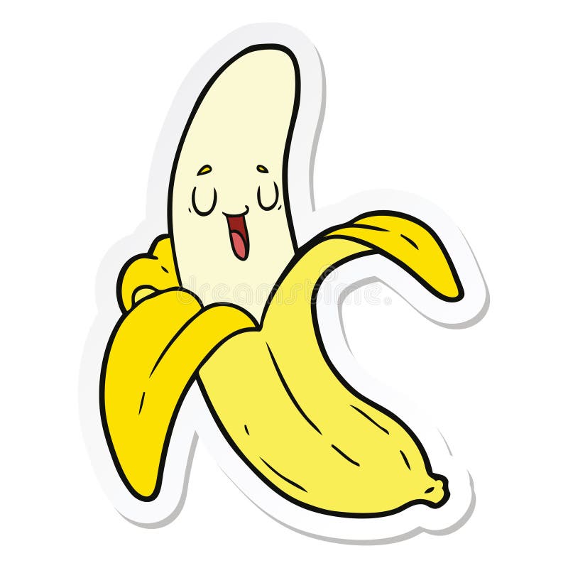 Sticker Of A Cartoon Banana Picture. Image: 257654063 Sticker Of A Cartoon Banana Picture. Image: 257654063
