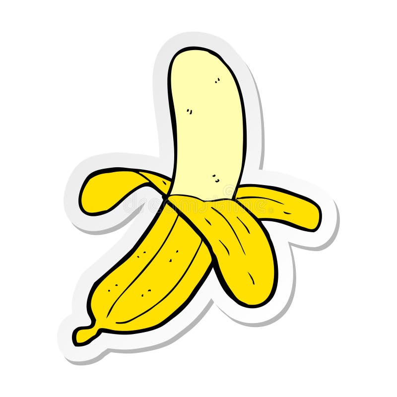 Sticker Of A Cartoon Banana Stock Vector - Illustration of symbol ... Sticker Of A Cartoon Banana Stock Vector - Illustration of symbol ...