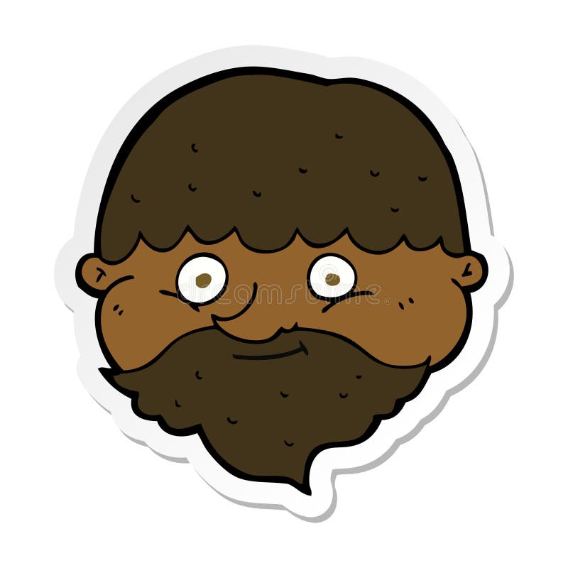 Sticker of a Cartoon Bearded Man Stock Vector - Illustration of doodle ...