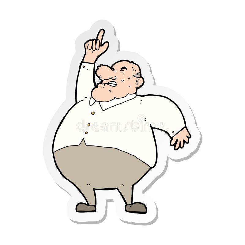 Sticker of a Cartoon Big Fat Boss Stock Vector - Illustration of crazy ...