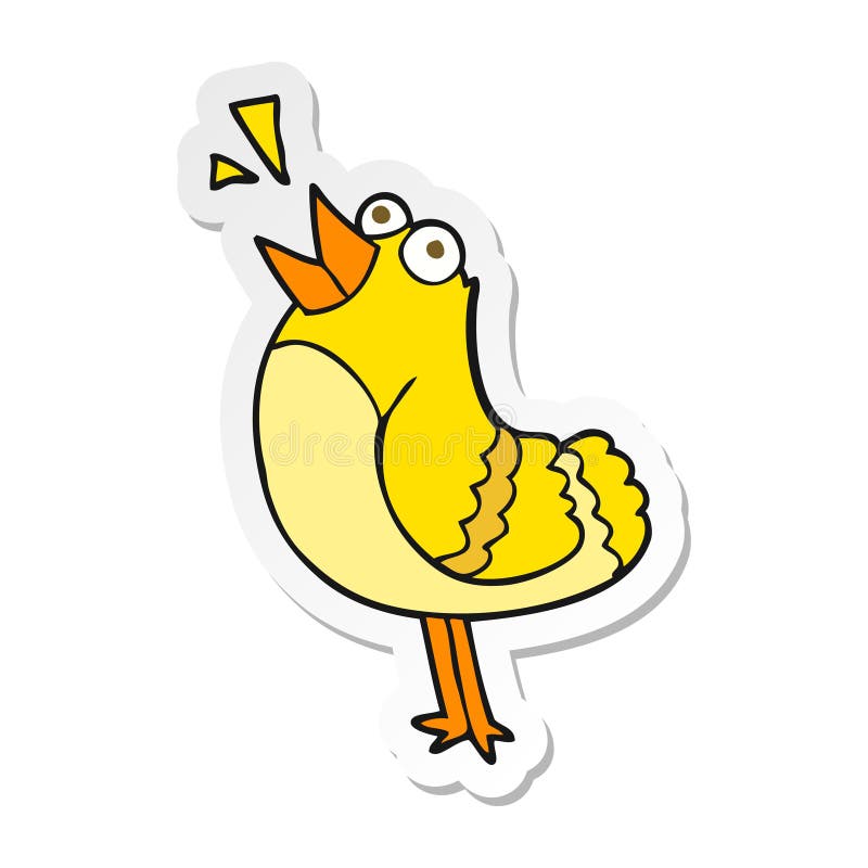Sticker of a cartoon bird stock vector. Illustration of cute - 150383357