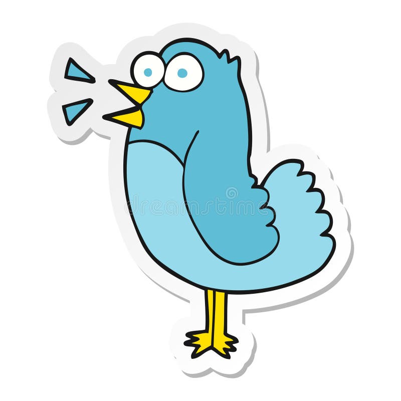 Sticker of a cartoon bird stock vector. Illustration of quirky - 147613297