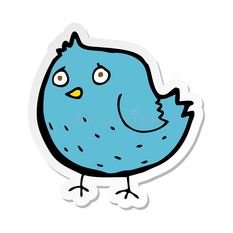 Sticker of a cartoon bird stock vector. Illustration of quirky - 147654496