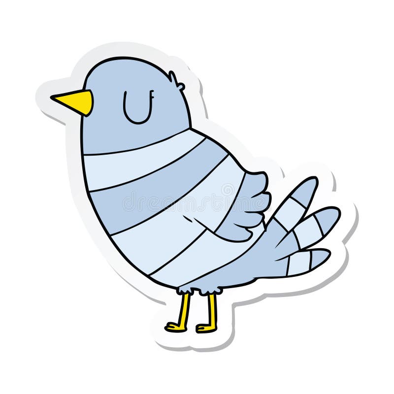 Sticker of a cartoon bird stock vector. Illustration of bird - 149231960