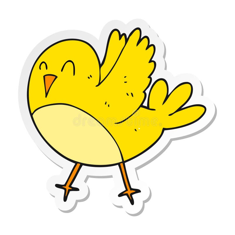 Sticker of a cartoon bird stock vector. Illustration of drawing - 146116139