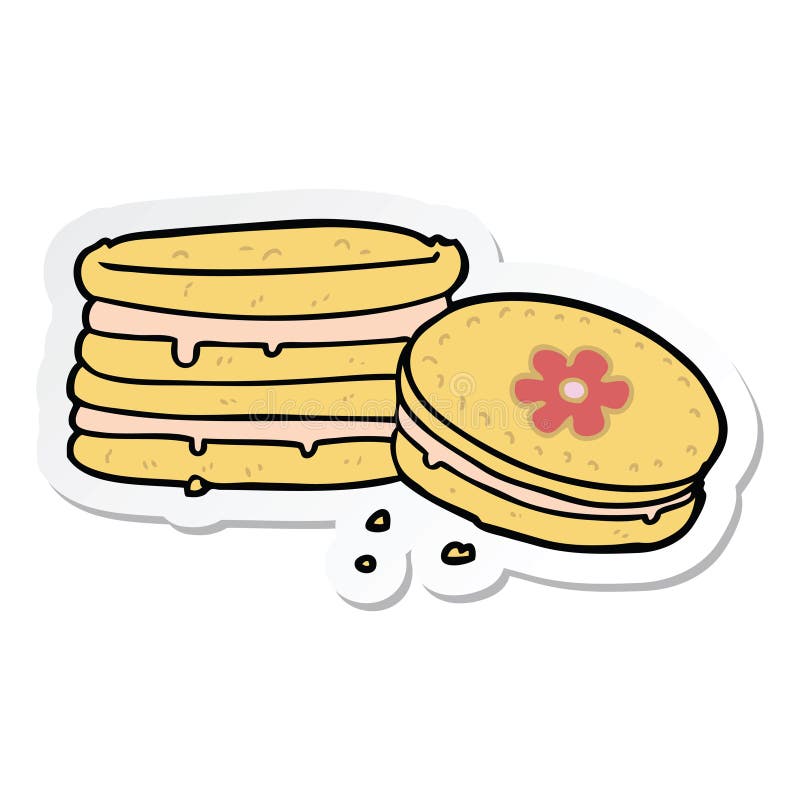 Sticker of a Cartoon Biscuit Stock Vector - Illustration of kawaii ...