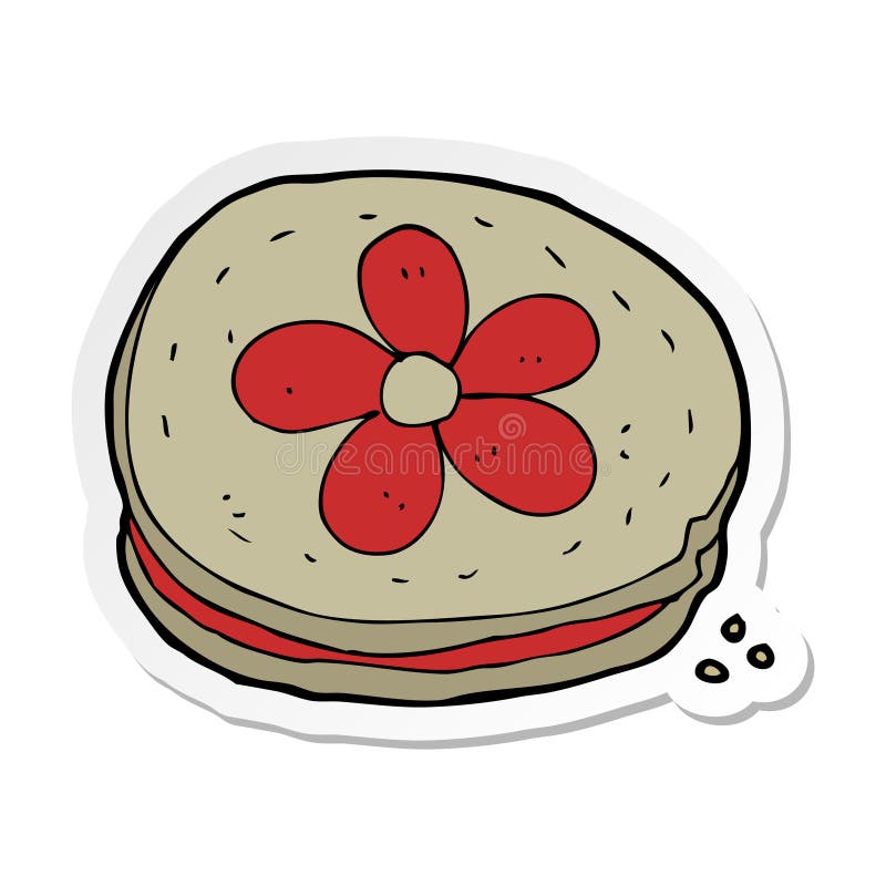 Sticker of a Cartoon Biscuit Stock Vector - Illustration of doodle ...