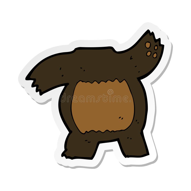 Sticker of a Cartoon Black Bear Body Stock Vector - Illustration of ...