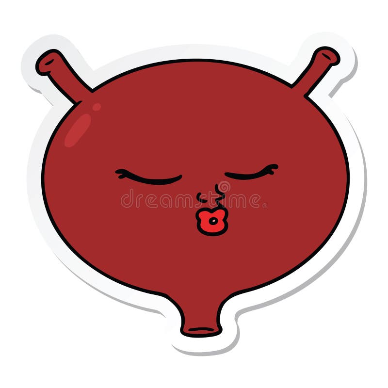 Sticker of a Cartoon Bladder Stock Vector - Illustration of artwork ...