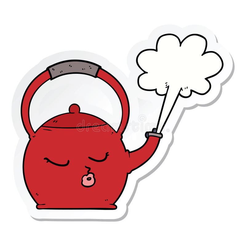 Cartoon Kettle With Steam