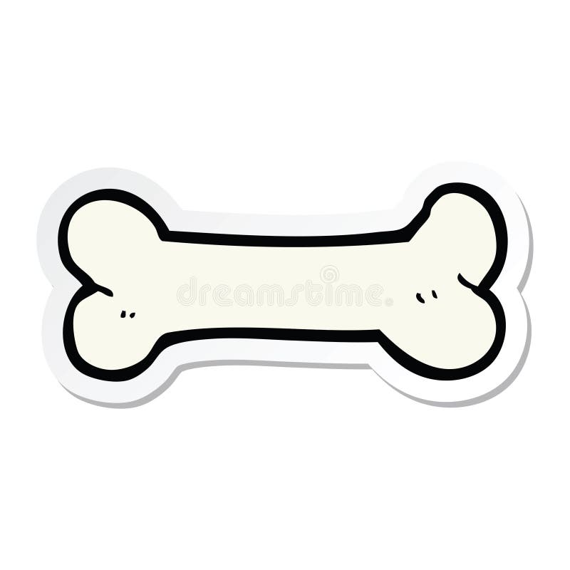 Sticker of a cartoon bone stock vector. Illustration of cartoon - 147645793