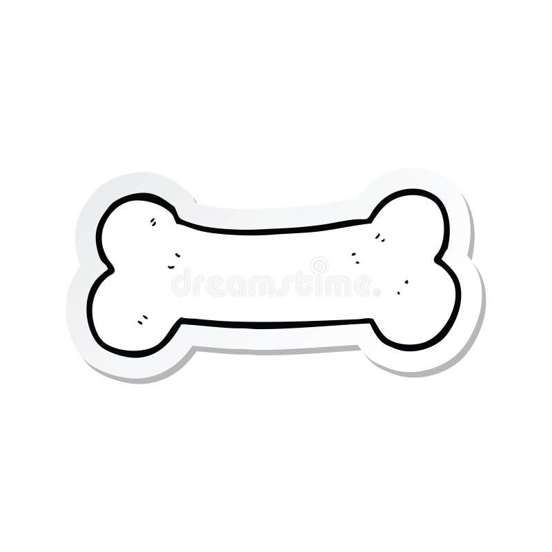 Sticker of a cartoon bone stock vector. Illustration of decal - 147741535