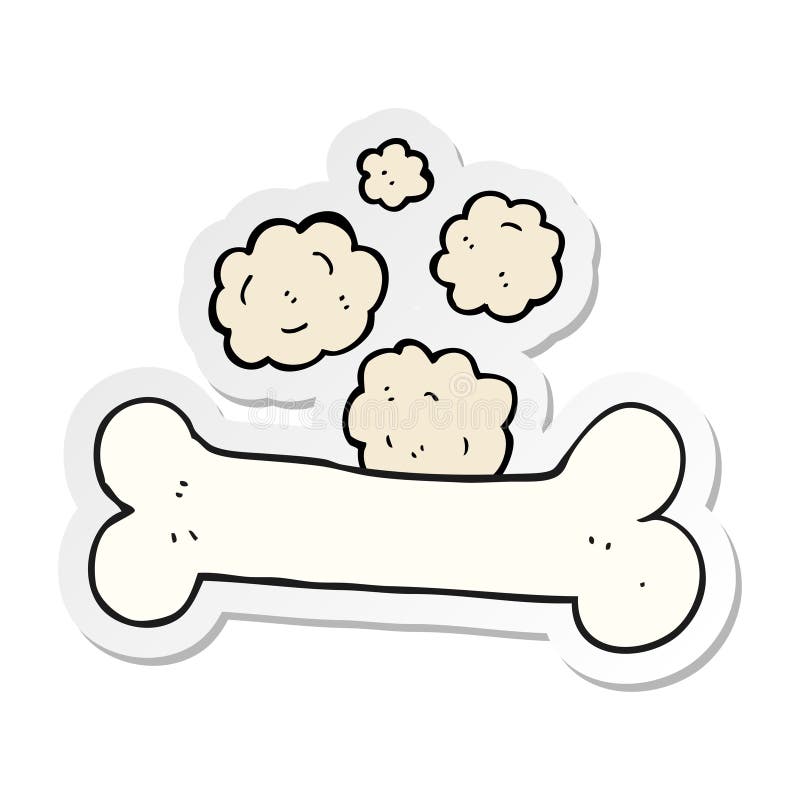 Sticker of a cartoon bone stock vector. Illustration of cartoon - 149182554